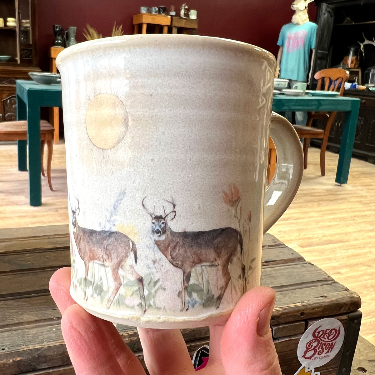 White Tail and Wild Flowers – Red Bison Studio